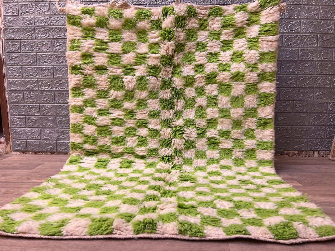 Contemporary Moroccan Rug Beni Ourain Rug Green Morrocan Rug, Woven ...