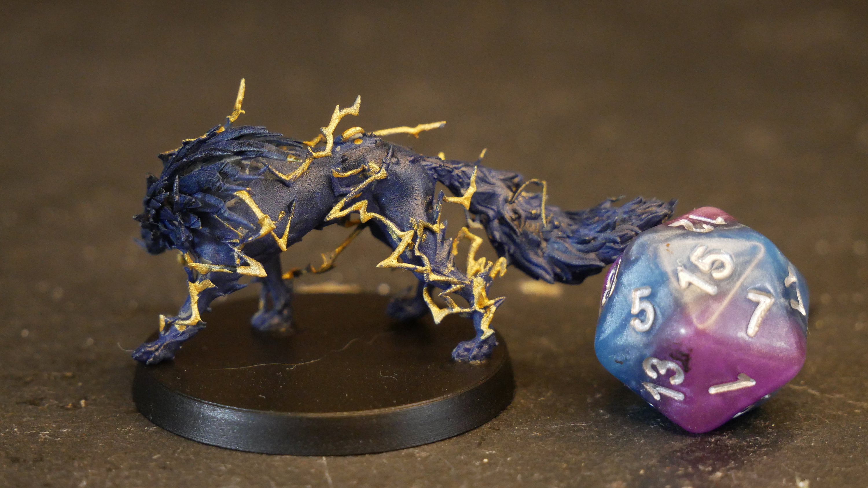 Hand-painted Raijū Lightning Wolf Miniature | TTRPG | DND | RPG ...