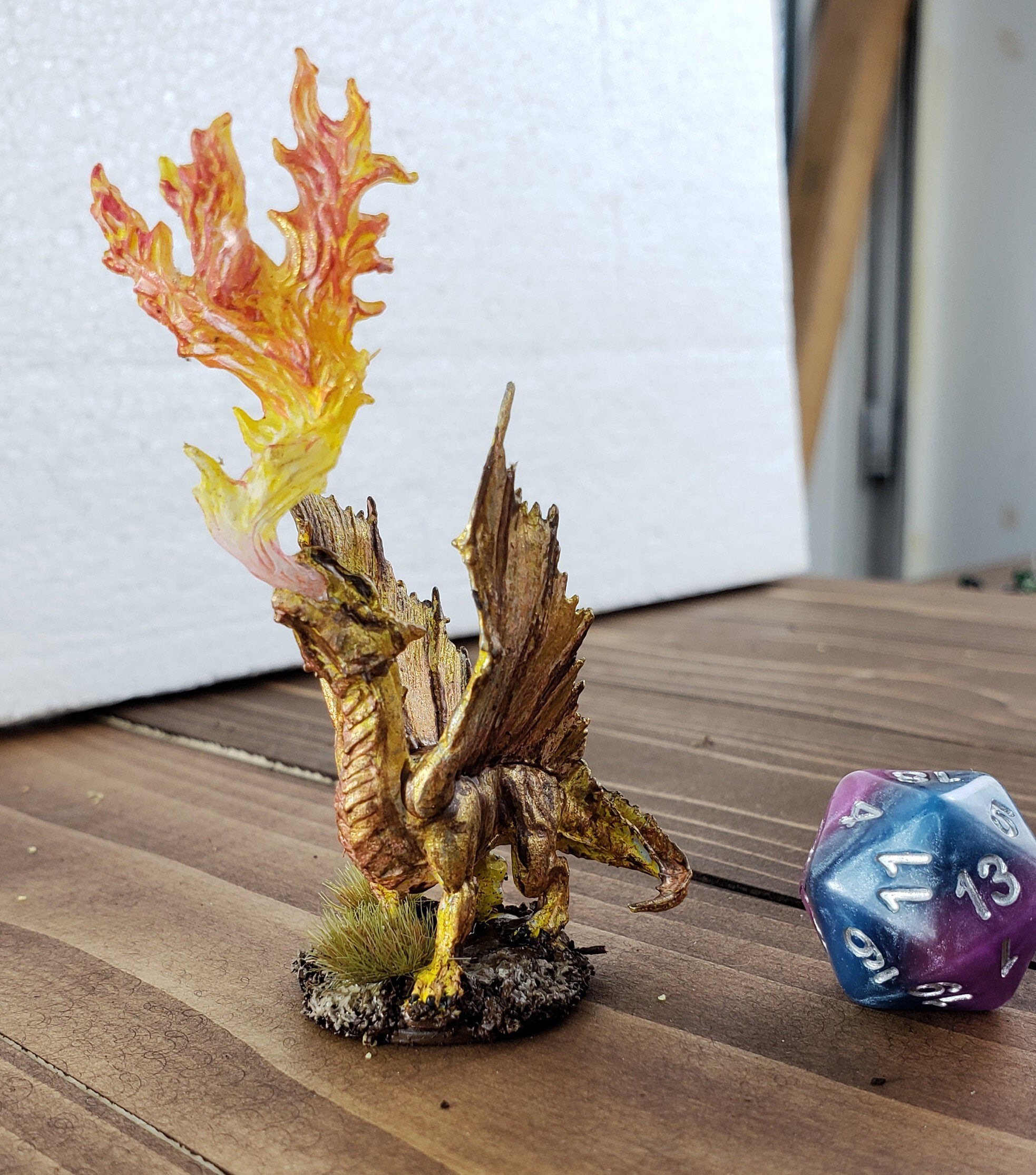 Hand-painted Gold Dragon Wyrmling and hoard Miniature | TTRPG | Mini ...