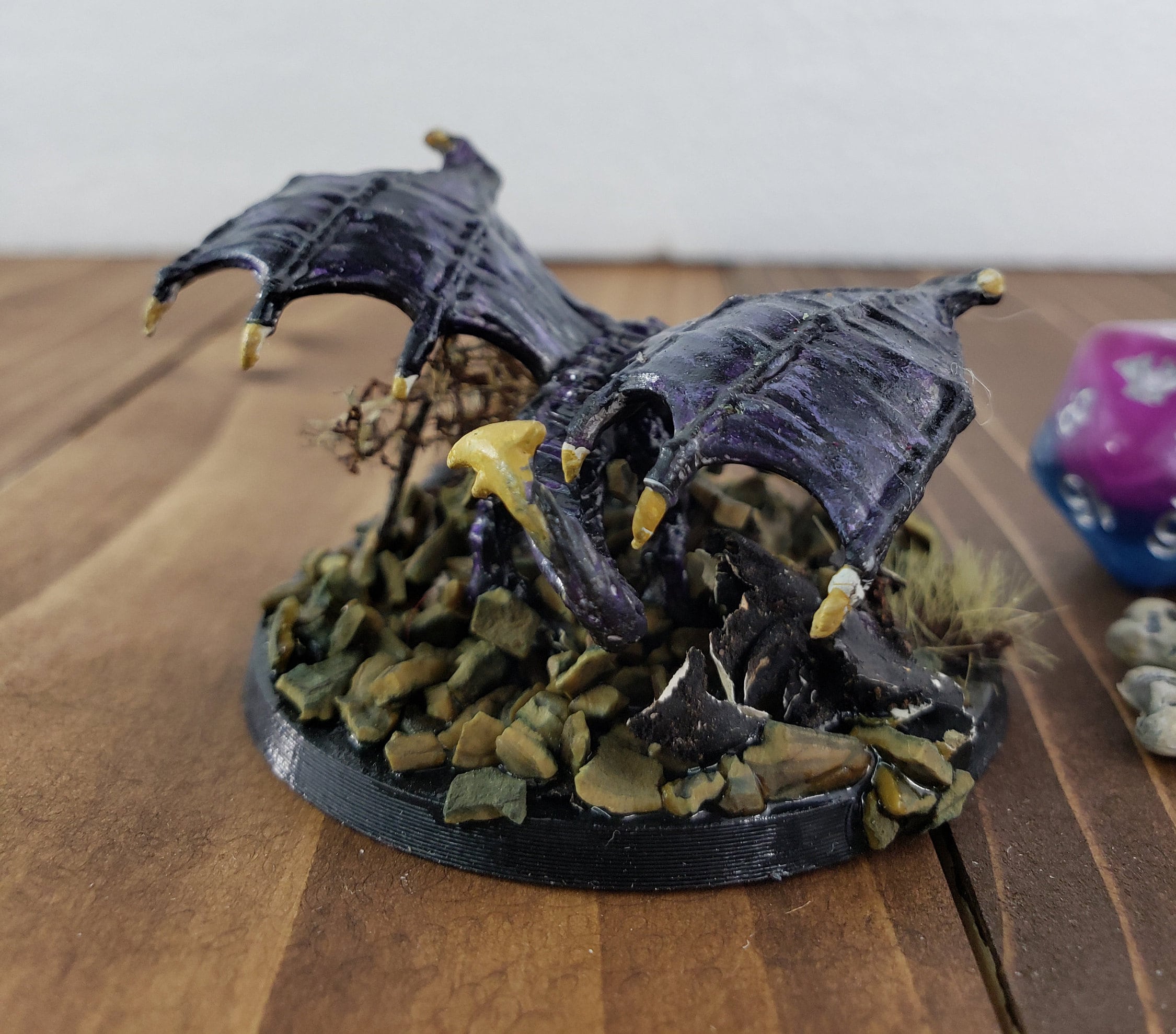 Hand-painted black dragon wyrmling Miniature | TTRPG | Mini | DND | RPG ...