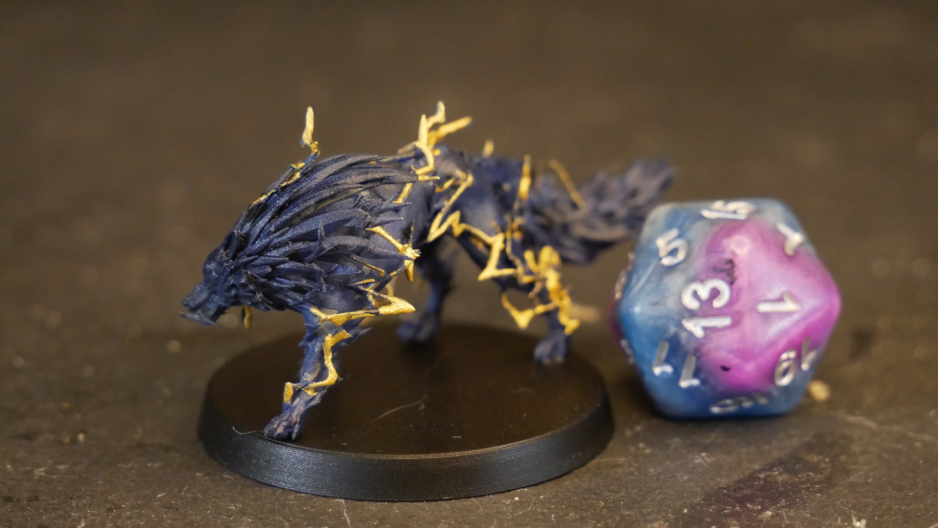 Hand-painted Raijū Lightning Wolf Miniature | TTRPG | DND | RPG ...