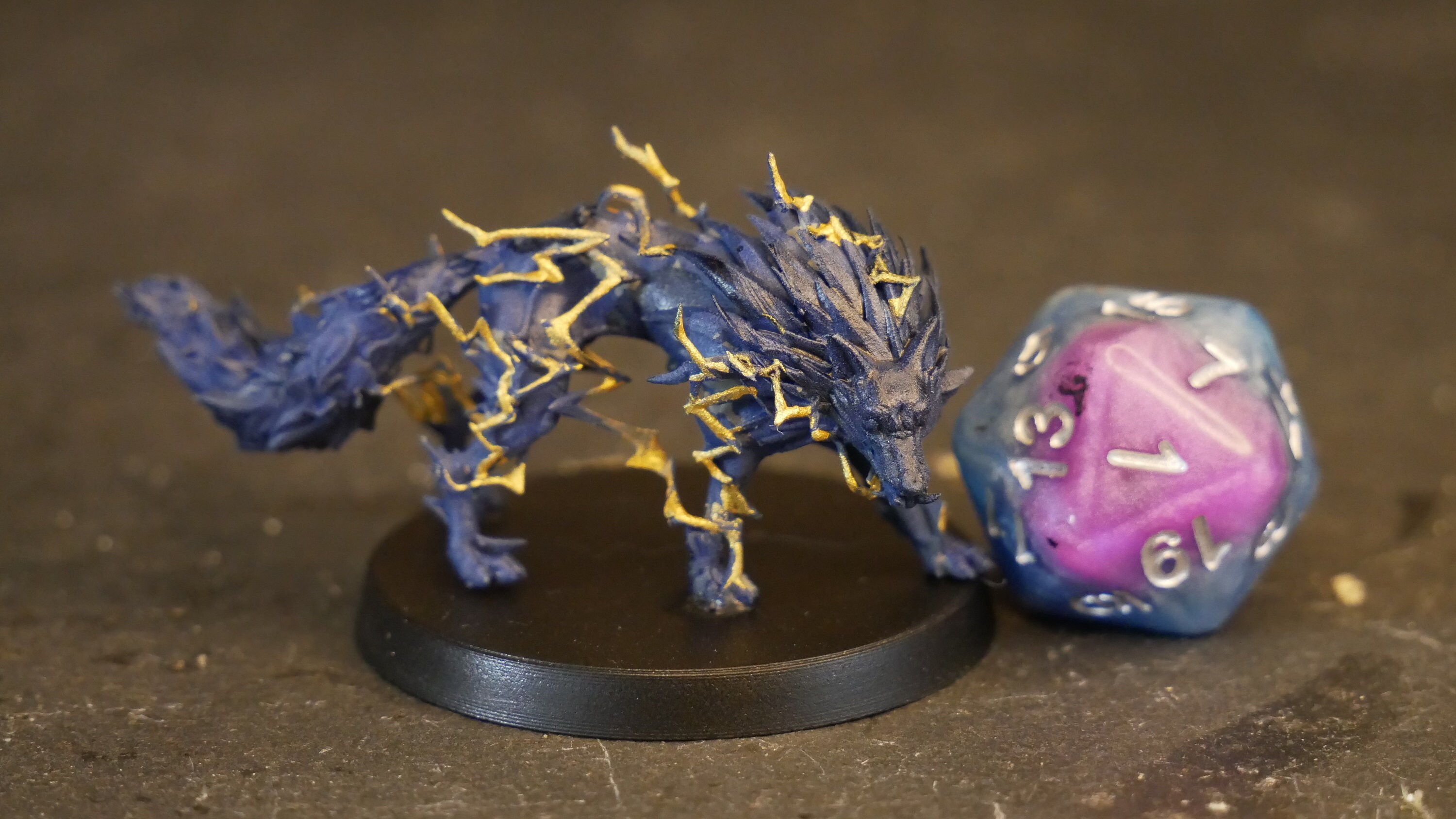 Hand-painted Raijū Lightning Wolf Miniature | TTRPG | DND | RPG ...