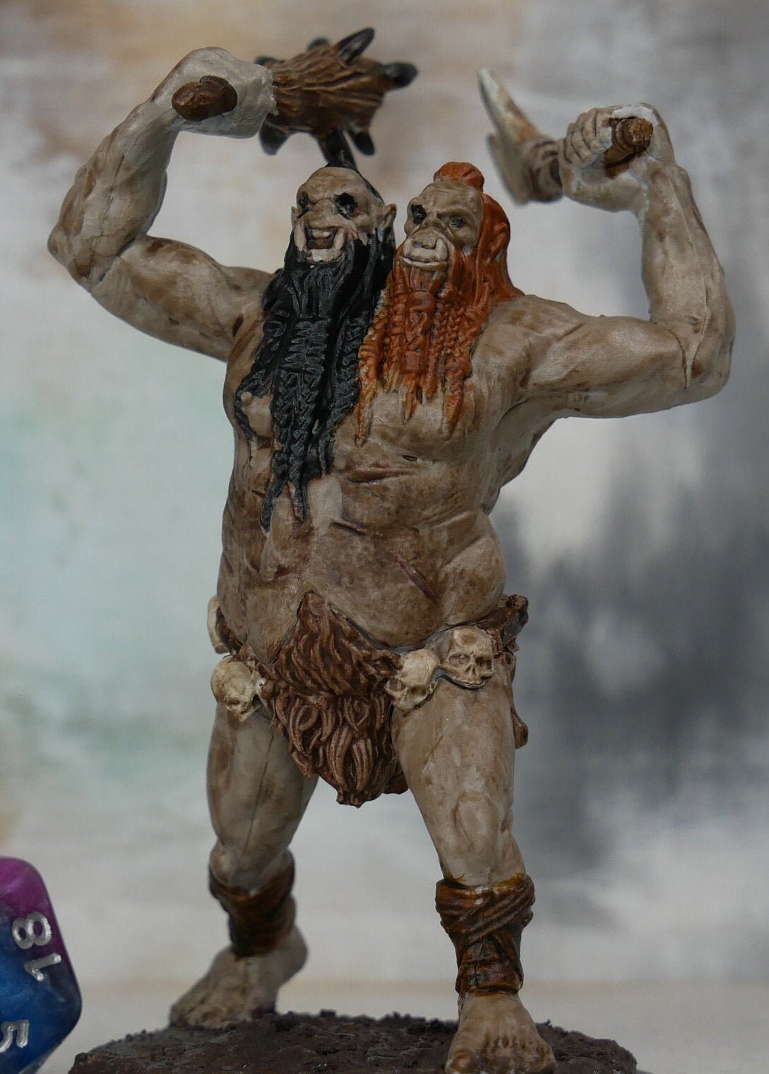 Hand Painted Savage Ettin miniature TTRPG Mini DND RPG | Etsy