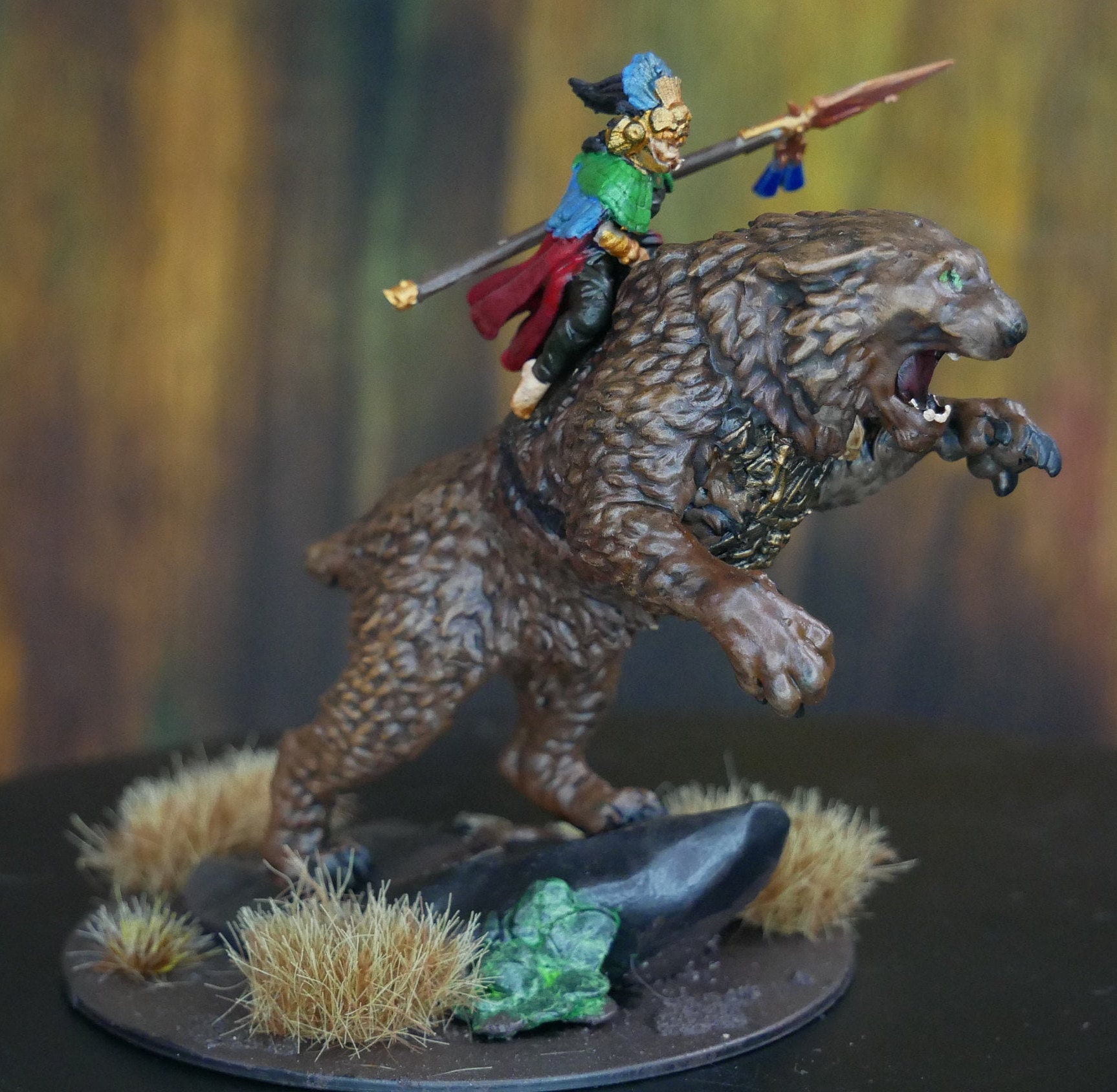 Hand Painted Sabertooth Riding Amazon Warrior Miniature | TTRPG | Mini ...