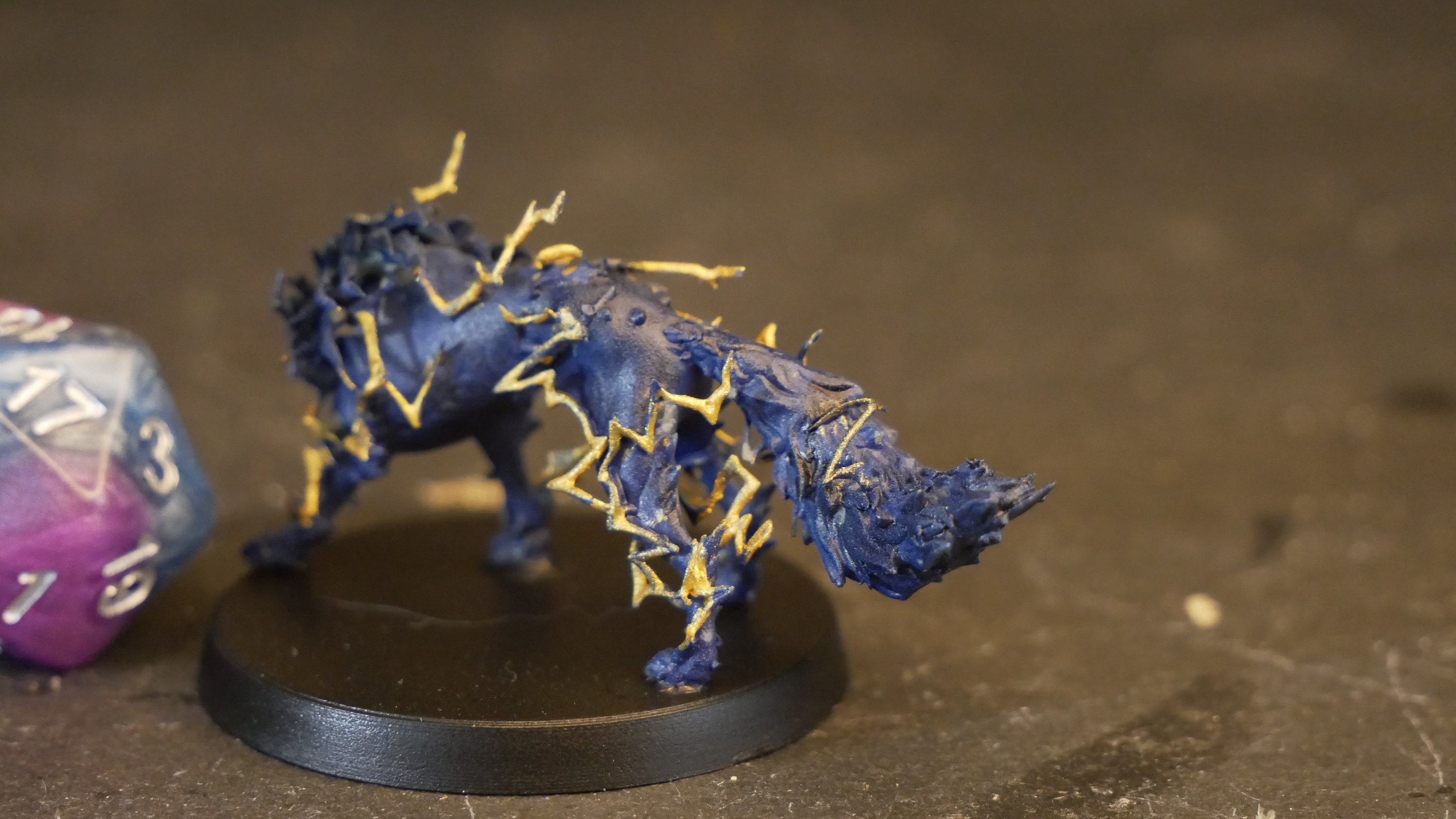 Hand-painted Raijū Lightning Wolf Miniature | TTRPG | DND | RPG ...