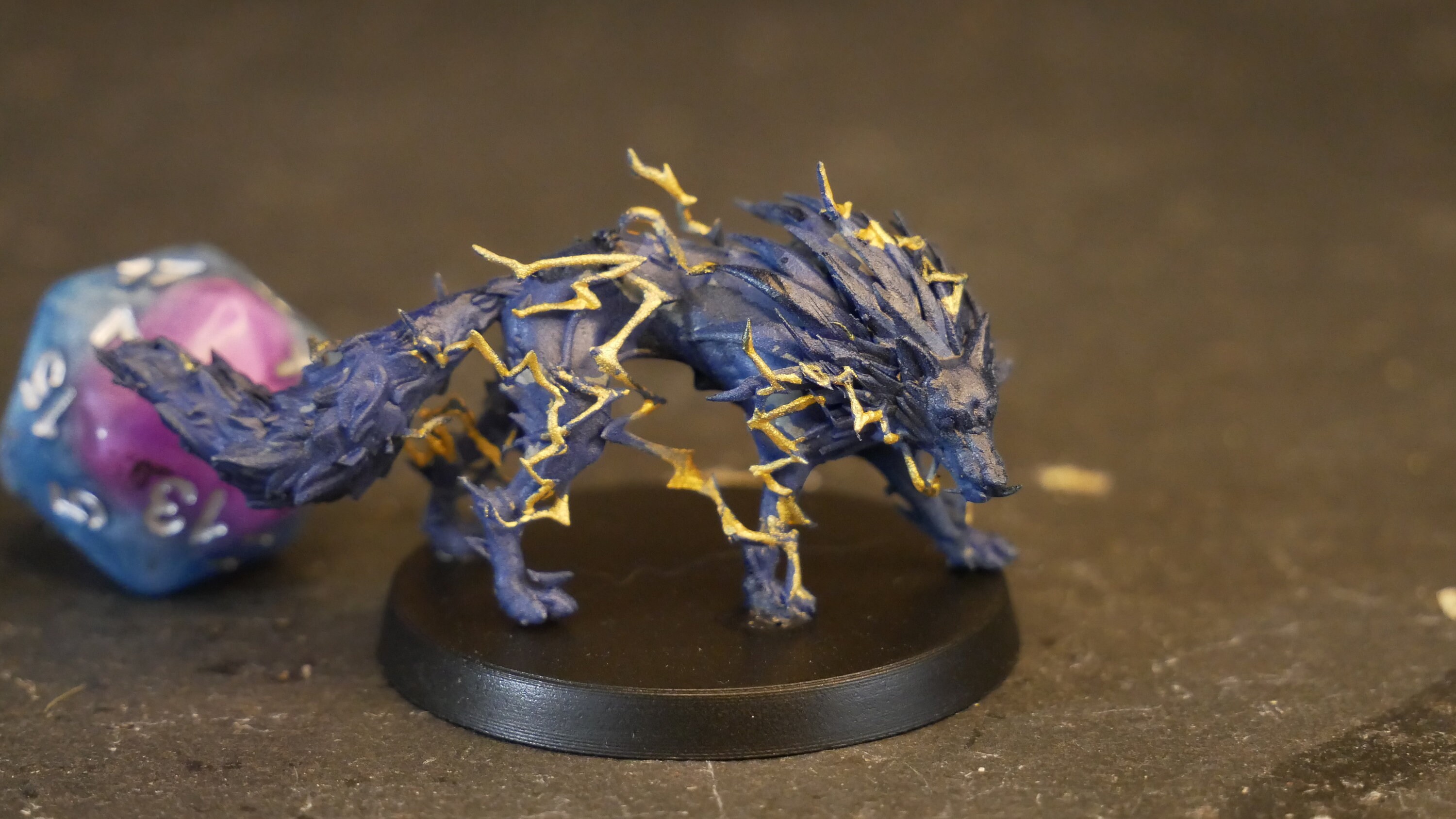 Hand-painted Raijū Lightning Wolf Miniature | TTRPG | DND | RPG ...