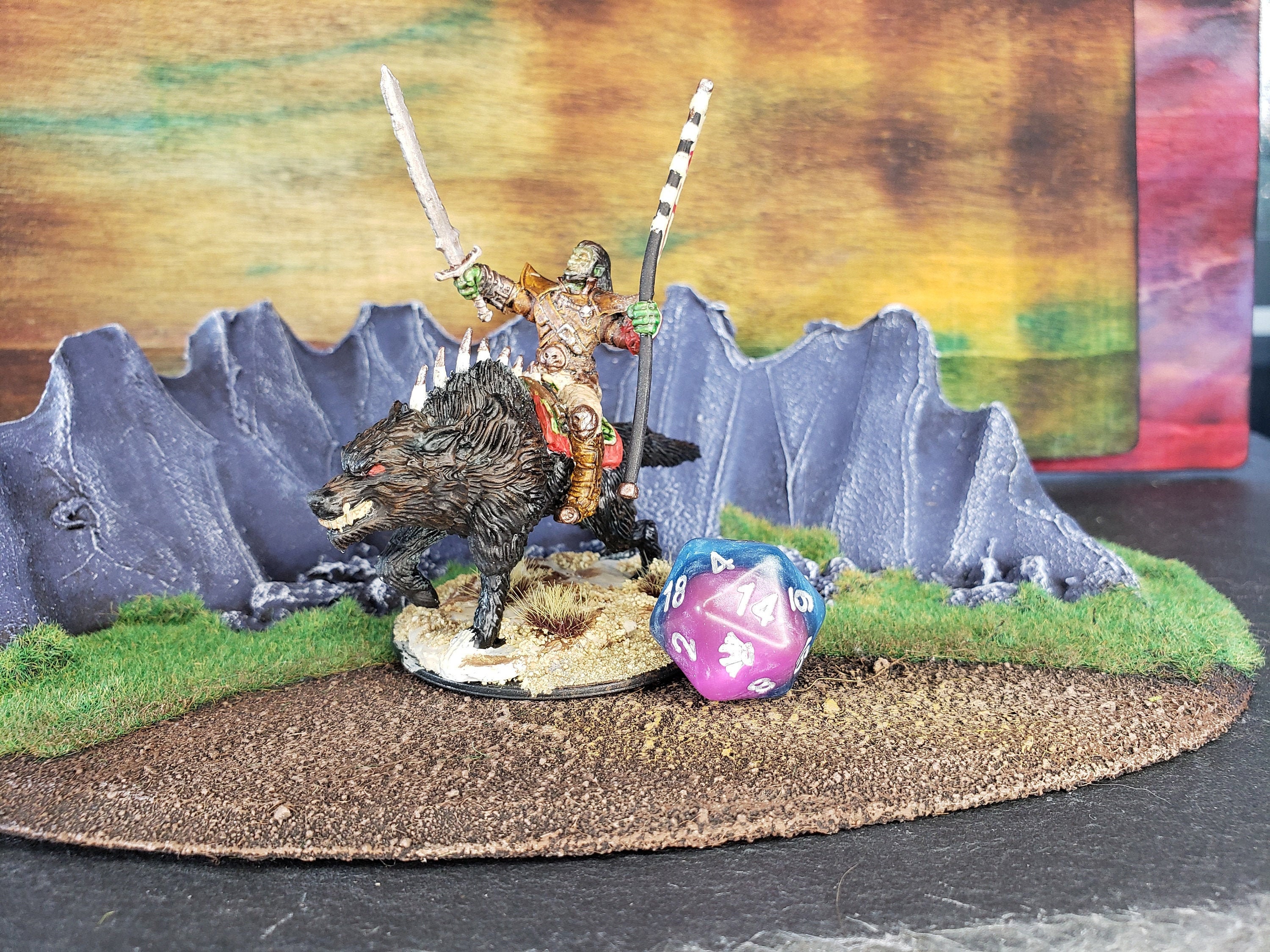 Hand-Painted Orc Warrior on Worg Miniature | TTRPG | Mini | DND | RPG ...