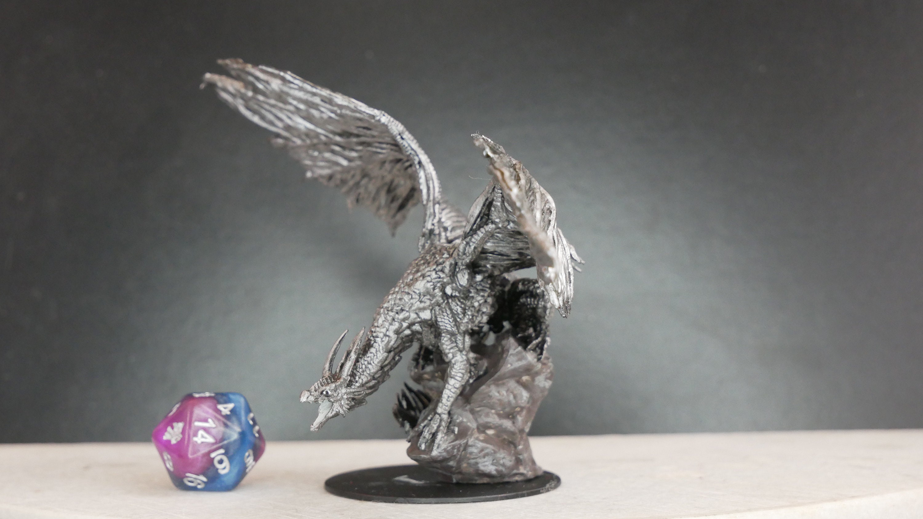 Hand painted wyrmling Silver Dragon minature | TTRPG | RPG | | DND ...
