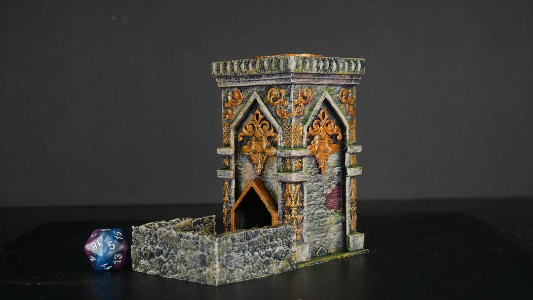 Hand Painted Watch Tower Mini-dice Tower | Fate's End | Dice Tower | TTRPG - Etsy
