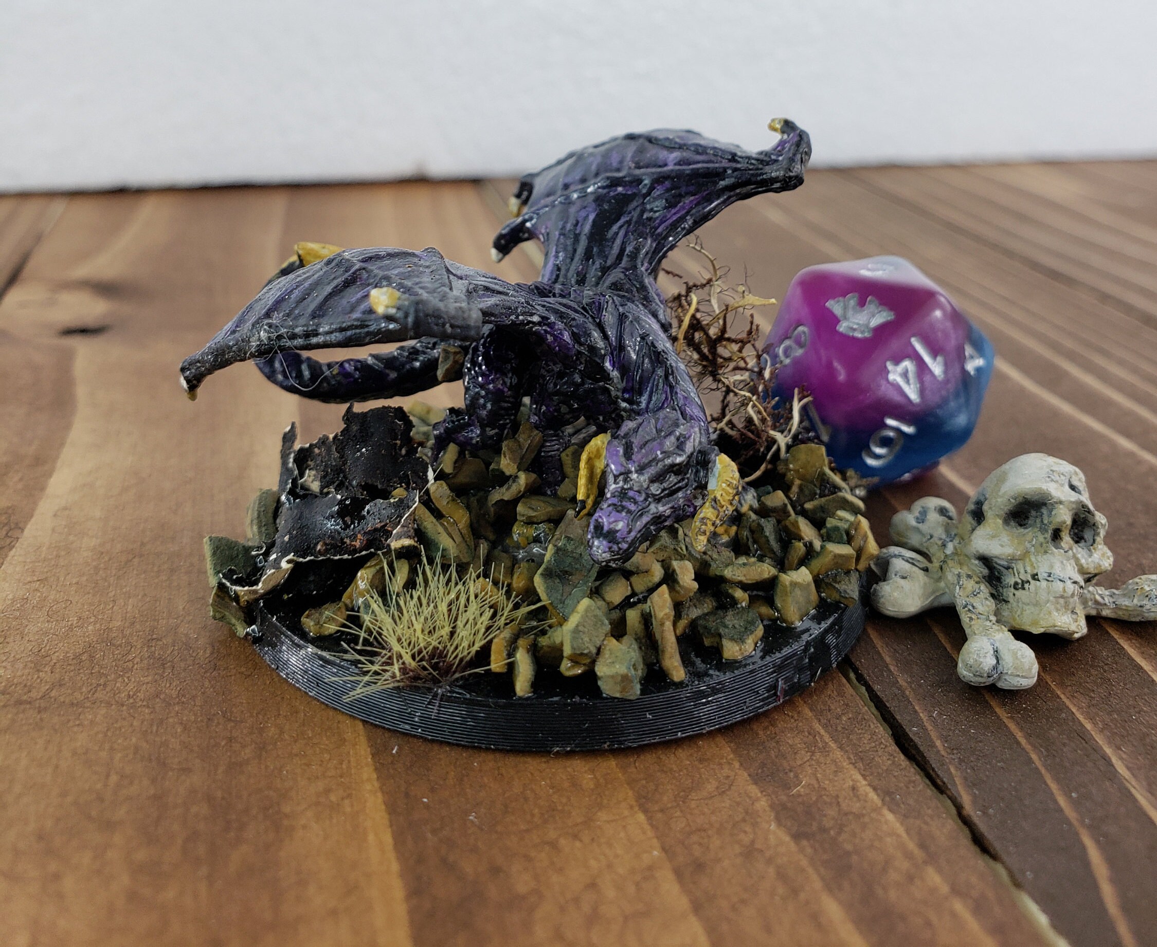 Hand-painted black dragon wyrmling Miniature | TTRPG | Mini | DND | RPG ...