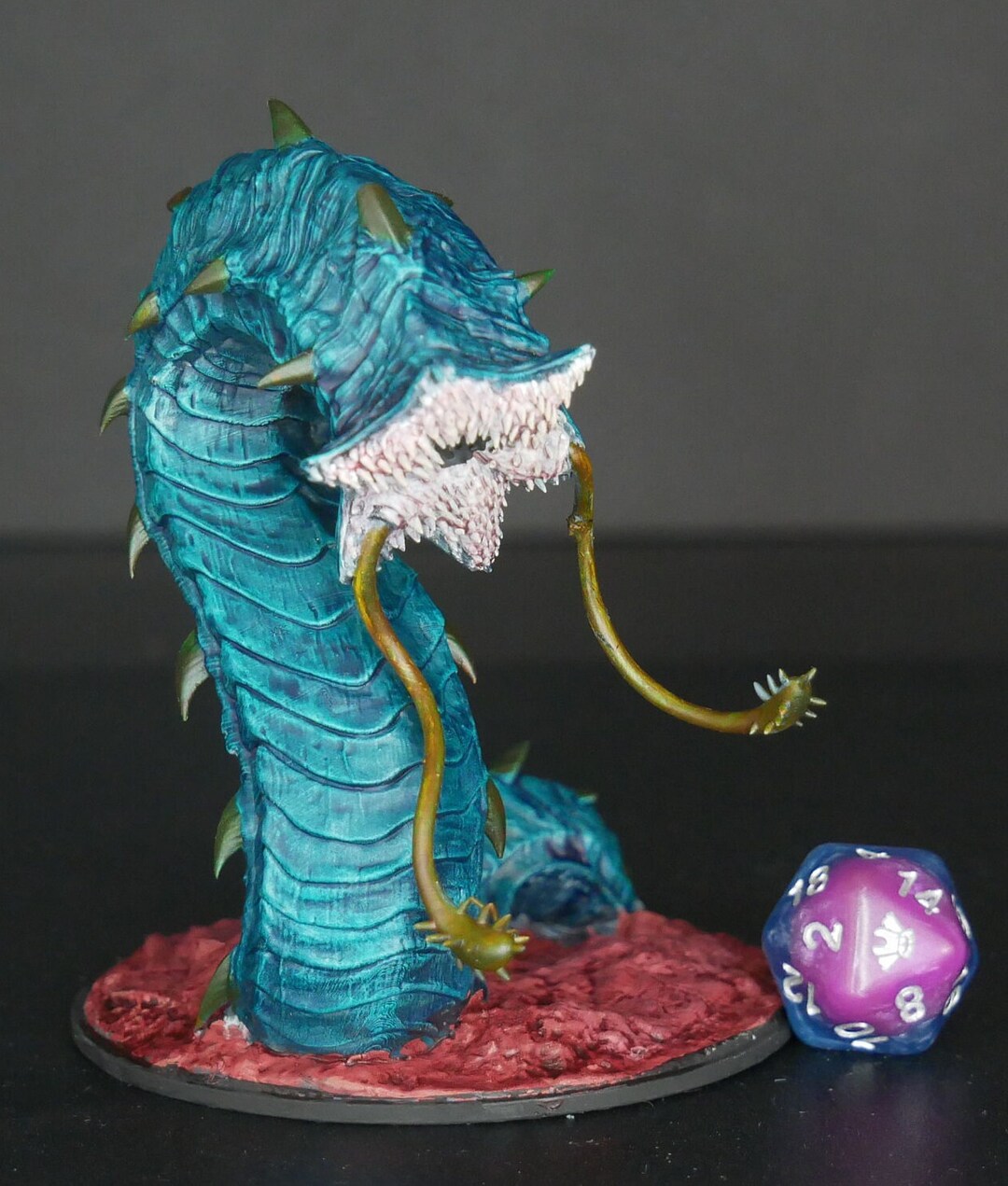 Hand Painted Azure Sand Worm Miniature large TTRPG RPG DND - Etsy