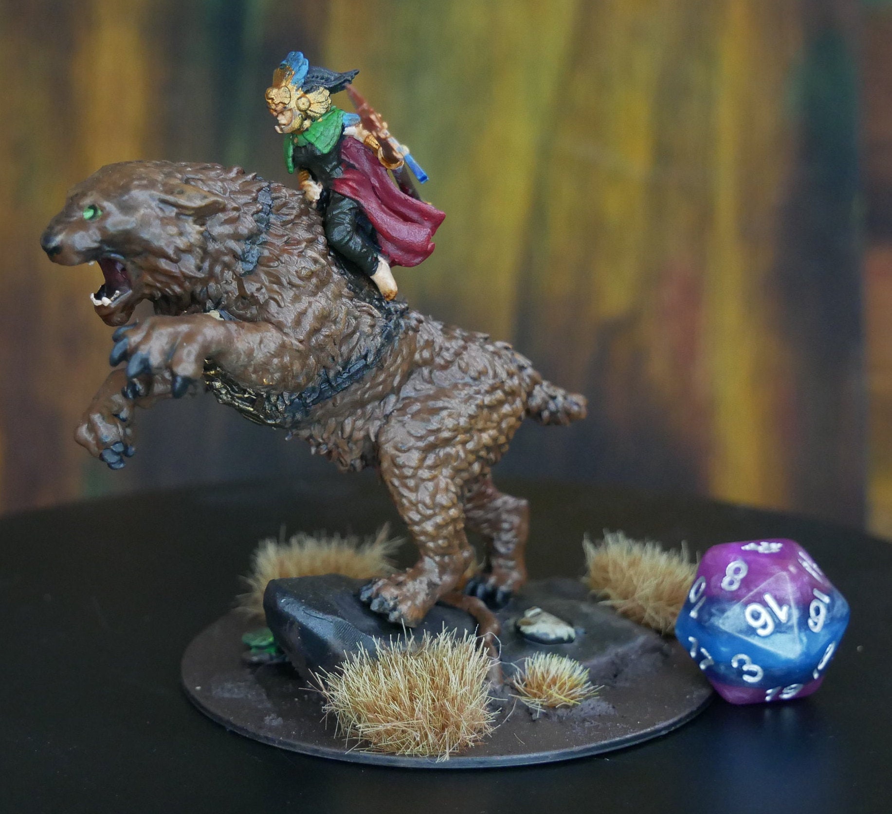 Hand Painted Sabertooth Riding Amazon Warrior Miniature | TTRPG | Mini ...