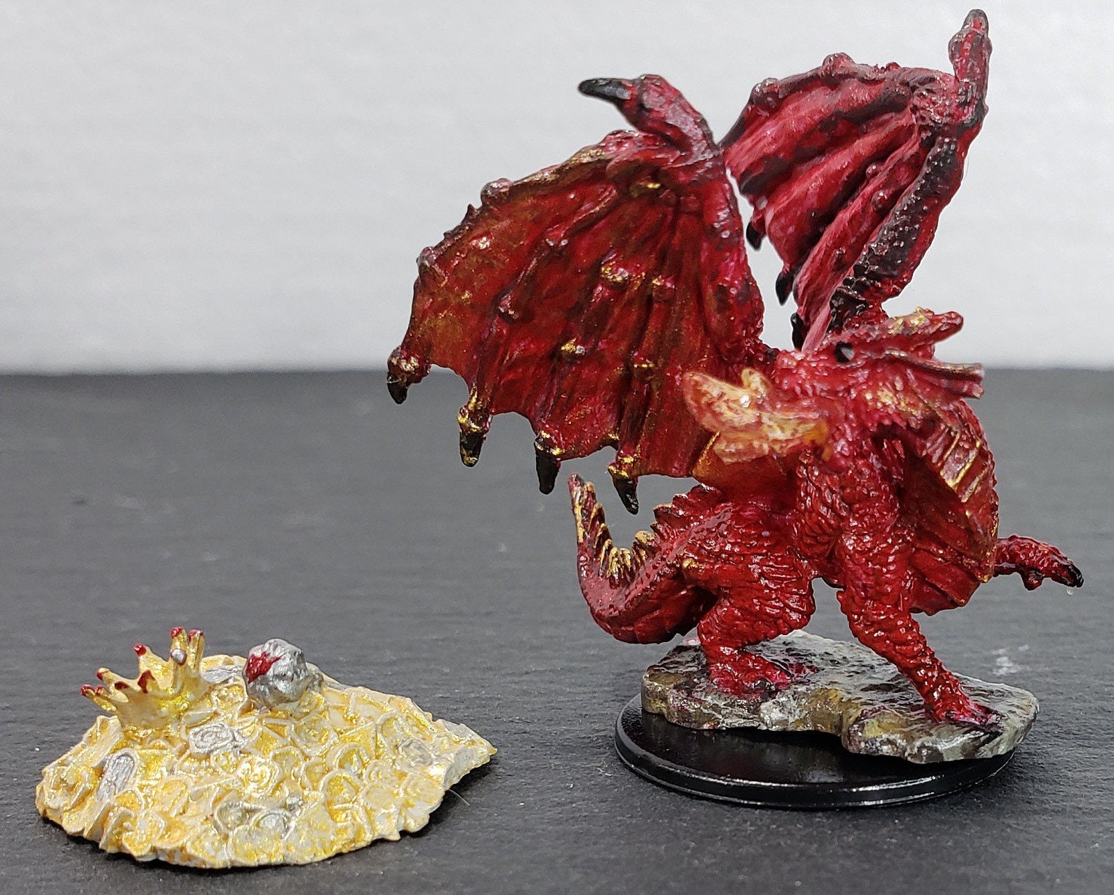 Custom-Painted Red Dragon Wyrmling with Hoard Miniature | TTRPG | Mini ...