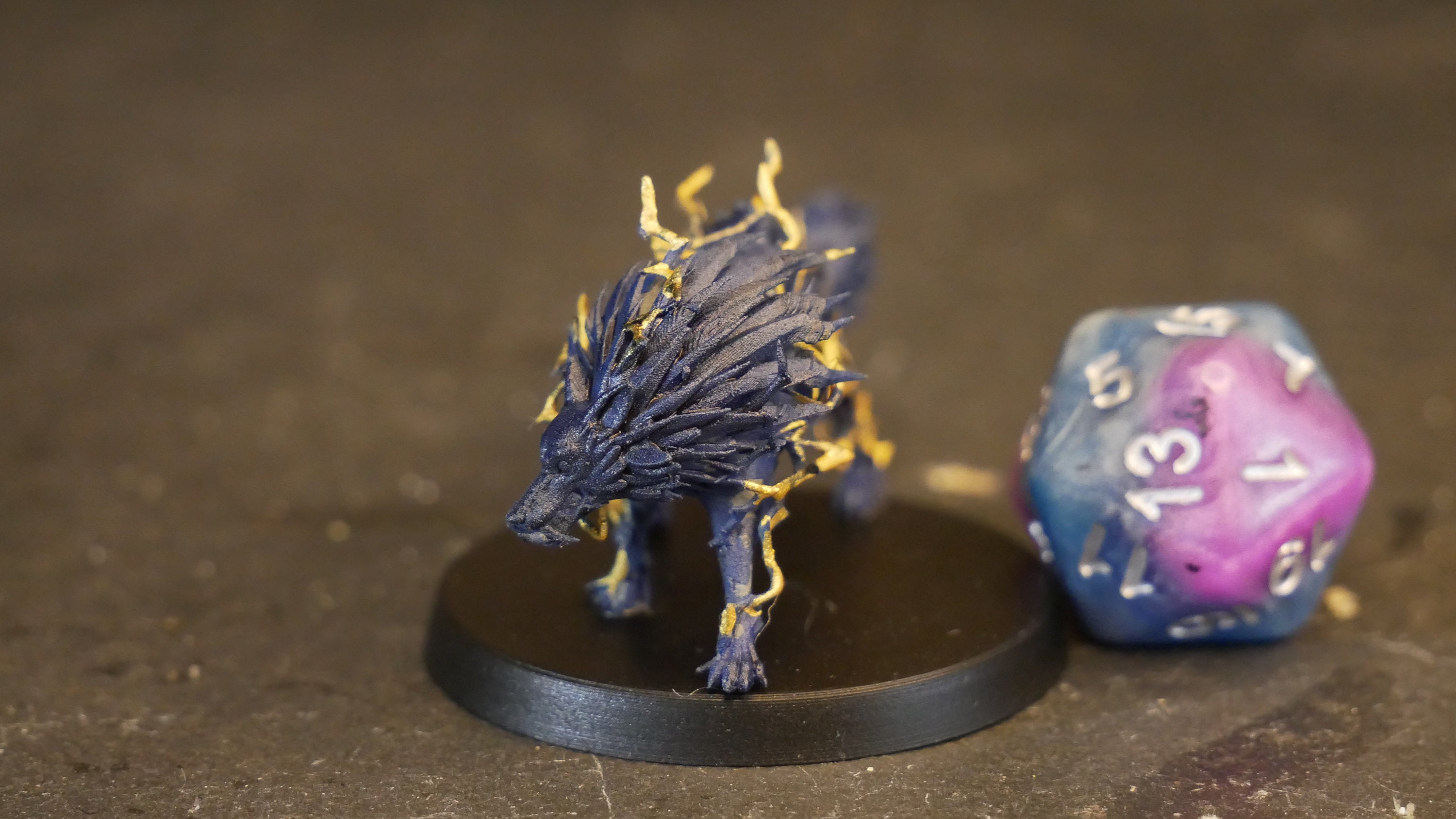 Hand-painted Raijū Lightning Wolf Miniature | TTRPG | DND | RPG ...