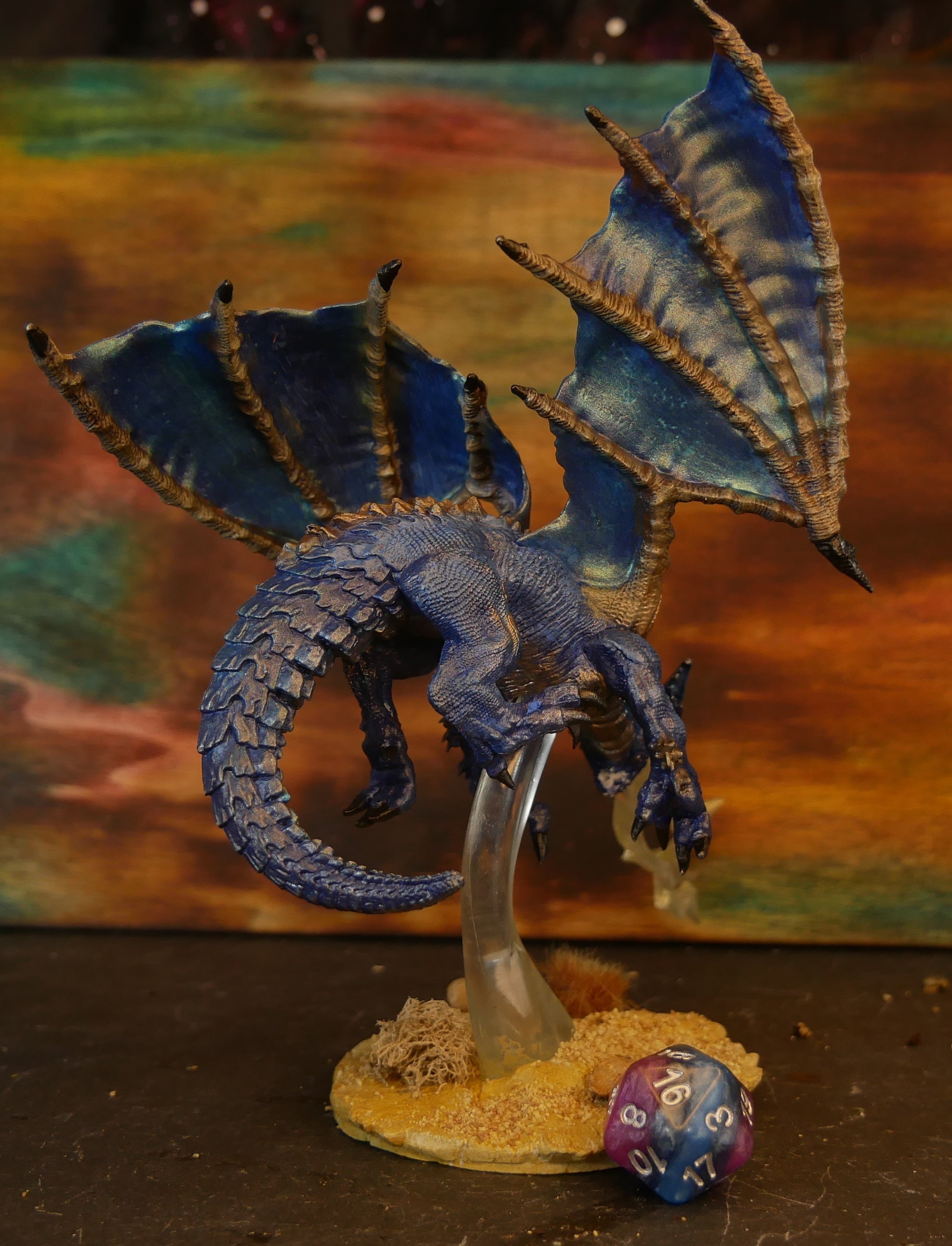 Custom-painted Young Blue Dragon Miniature | TTRPG | Mini | DND | RPG ...