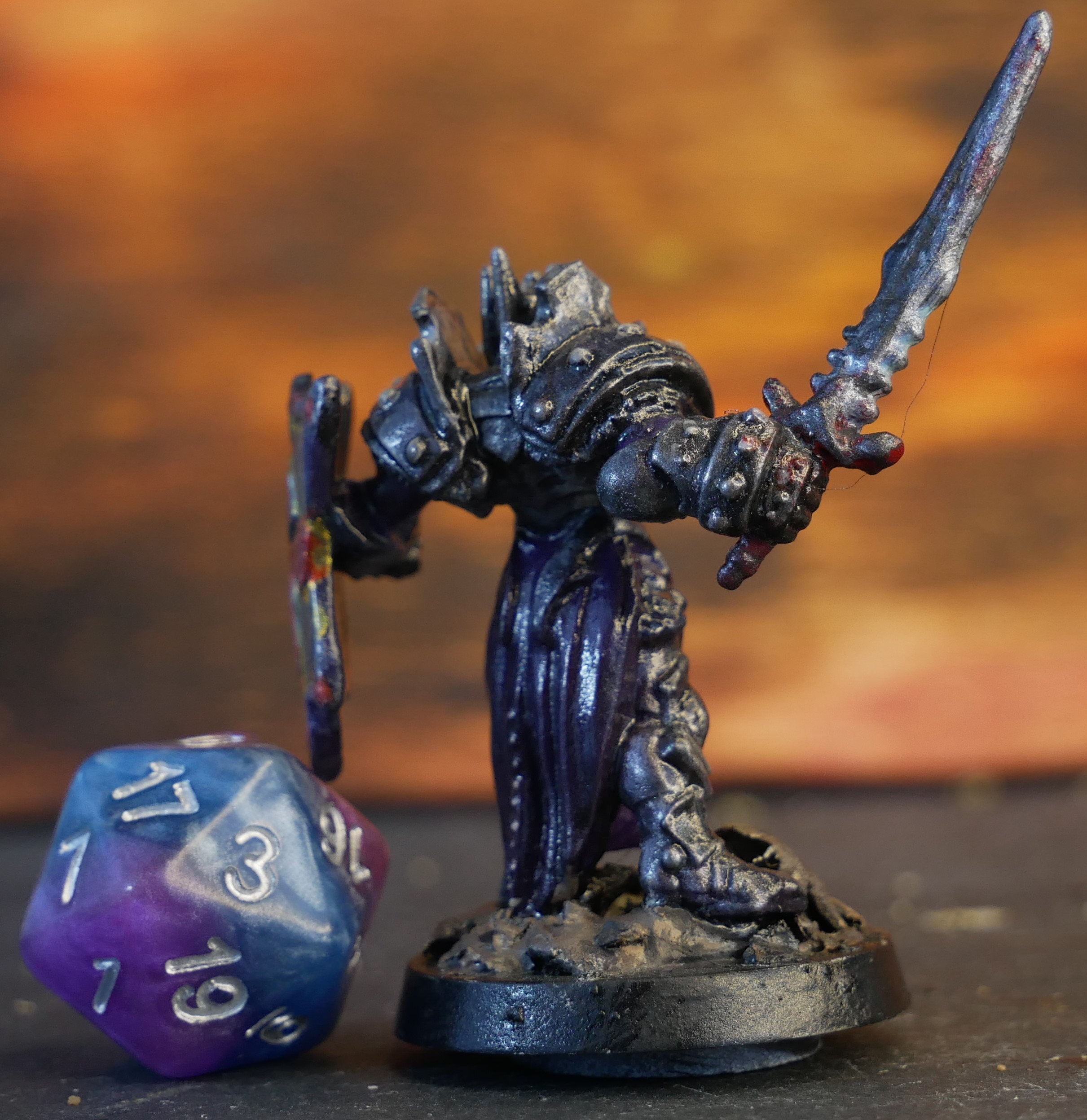 Custom-painted Deadly Dark Warrior Miniature | TTRPG | Mini | DND | RPG ...