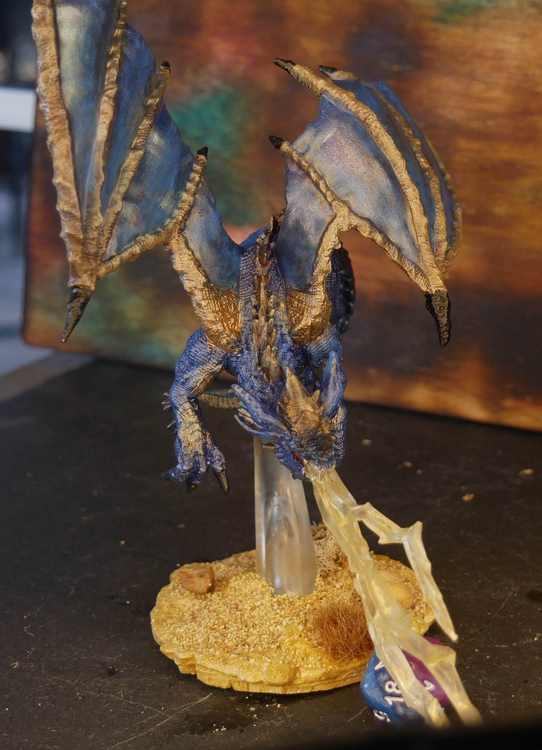 Custom-painted Young Blue Dragon Miniature | TTRPG | Mini | DND | RPG ...