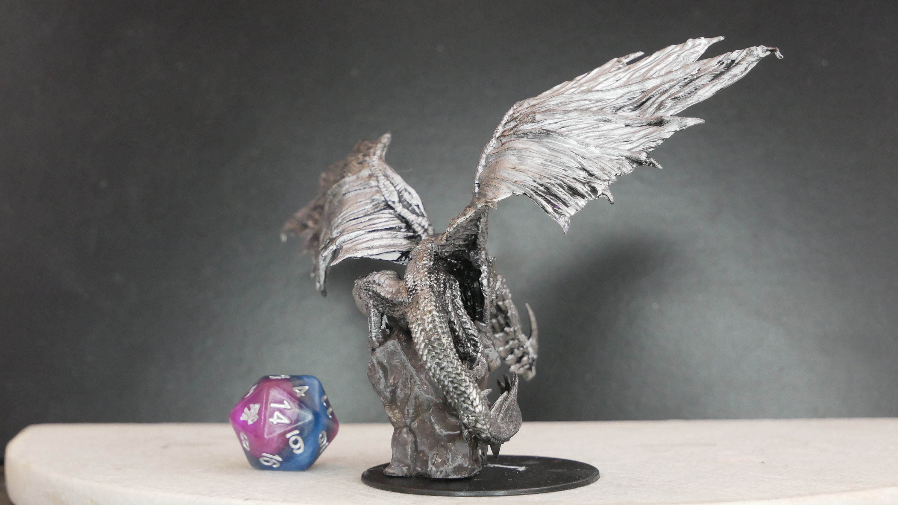 Hand painted wyrmling Silver Dragon minature | TTRPG | RPG | | DND ...