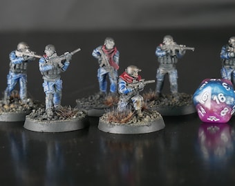 Hand Painted Heavy Infantry Squad Miniatures TTRPG Skirmish Wargame Sci ...