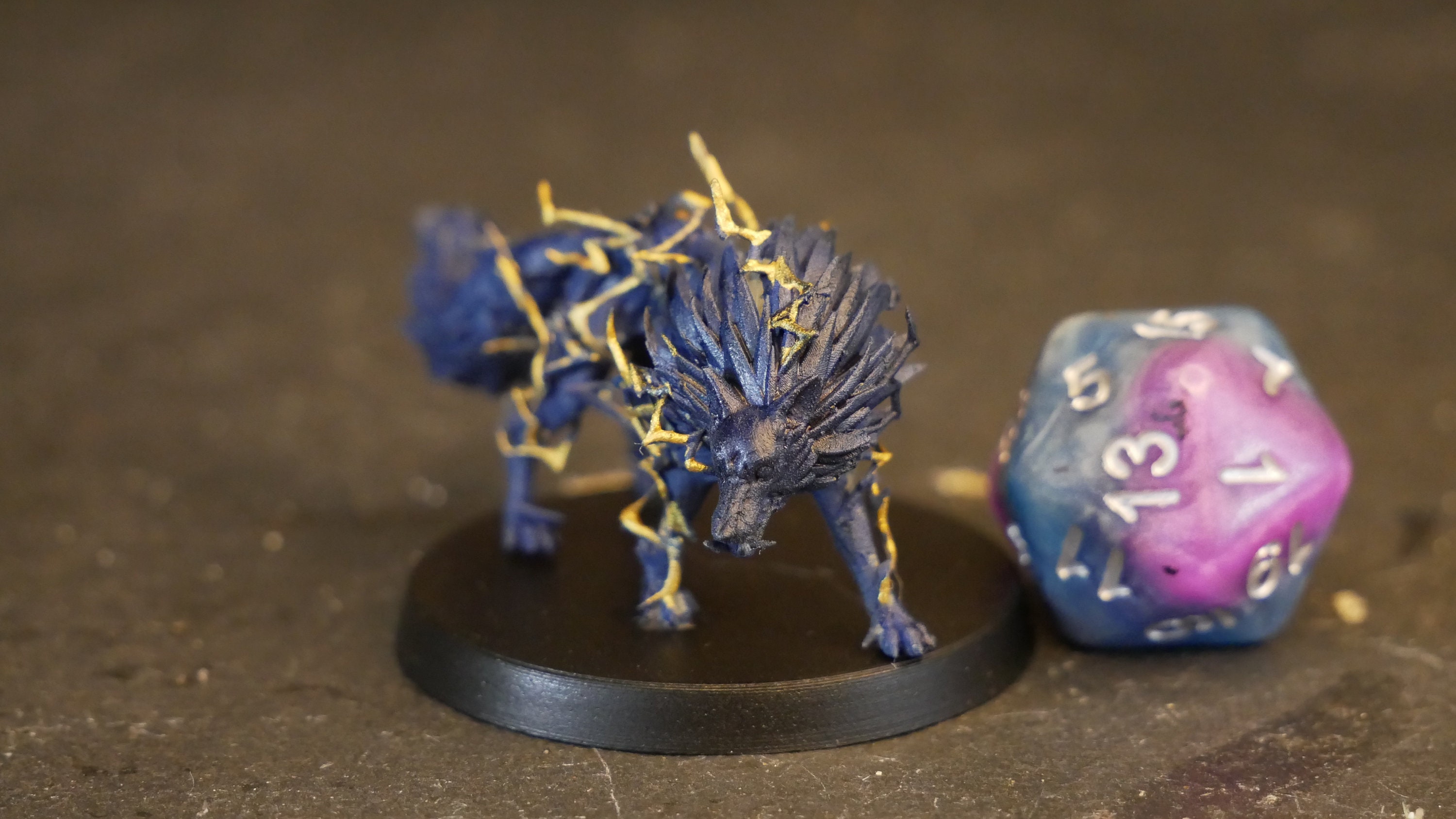 Hand-painted Raijū Lightning Wolf Miniature | TTRPG | DND | RPG ...