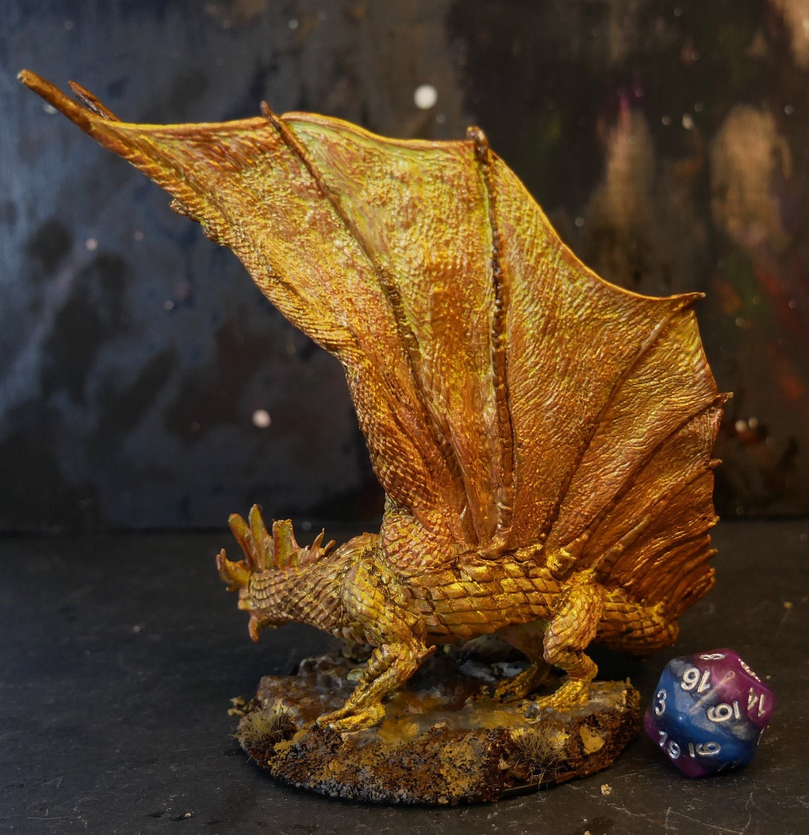 Hand-painted Young Brass Dragon Miniature | TTRPG | Mini | DND | RPG ...