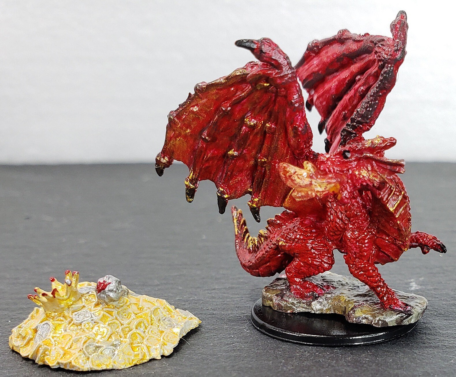 Custom-Painted Red Dragon Wyrmling with Hoard Miniature | TTRPG | Mini ...