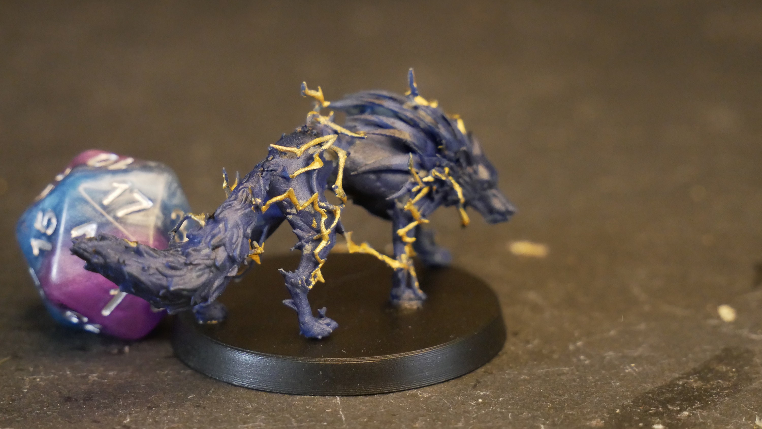 Hand-painted Raijū Lightning Wolf Miniature | TTRPG | DND | RPG ...
