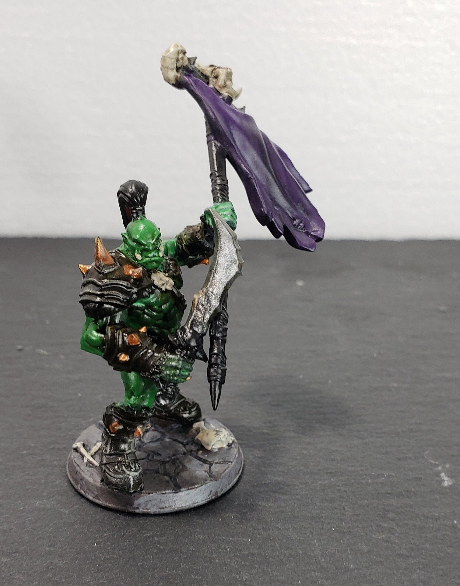 Custom-Painted Orc Chieftain with Banner Miniature | TTRPG | Mini | DND ...