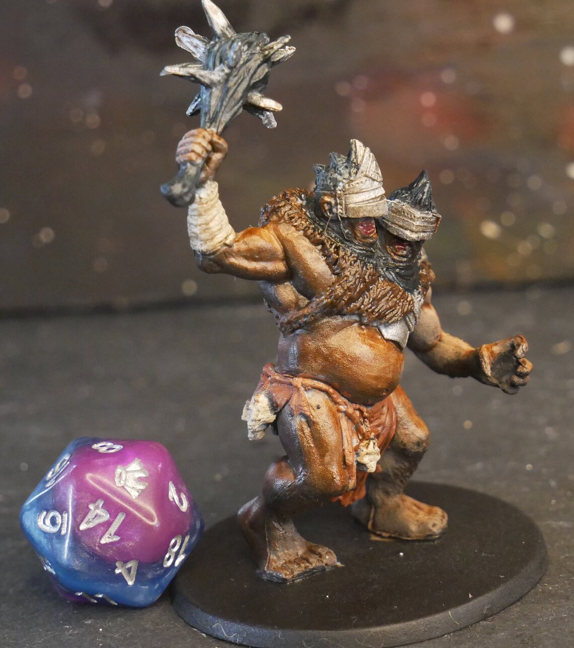 Hand-painted Warrior Ettin Miniature TTRPG Mini DND - Etsy