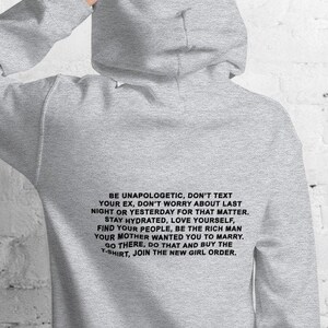 Be Unapologetic Hoodie | Don’t Text Your Ex, Don’t Worry About Last ...