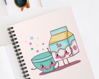 Boba Tea Notebook Bubble Milk Tea Spiral Notebook Kawaii - Etsy
