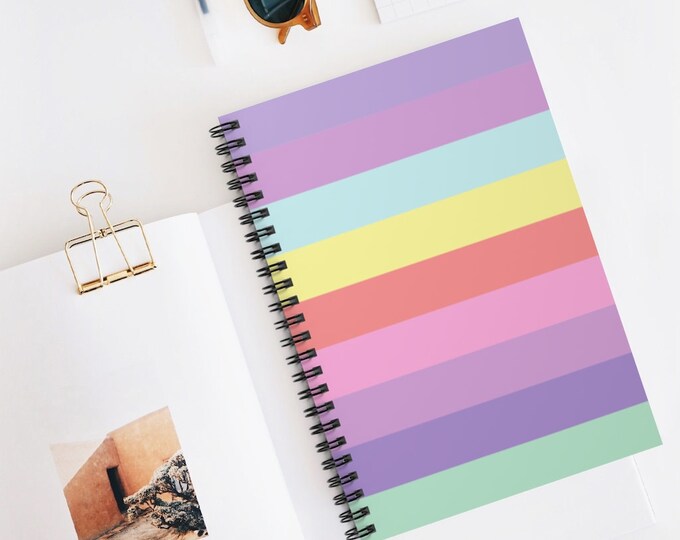 Kawaii Rainbow Notebook Cute Soft Pastel Pink Rainbow Spiral - Etsy