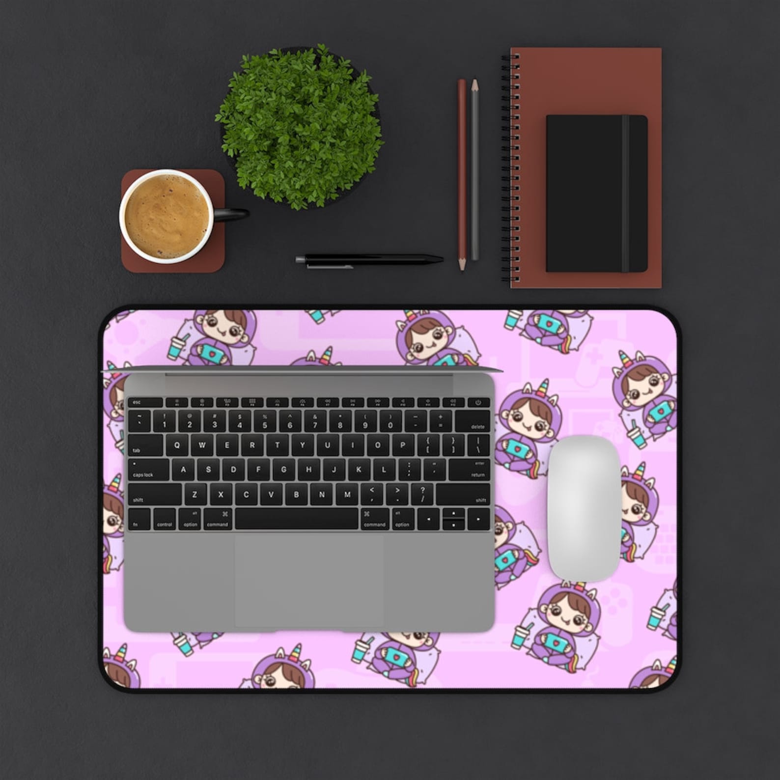 Kawaii Gamer Girl Desk Mat Cute Unicorn Gamer Girl Kawaii Desk Mat ...