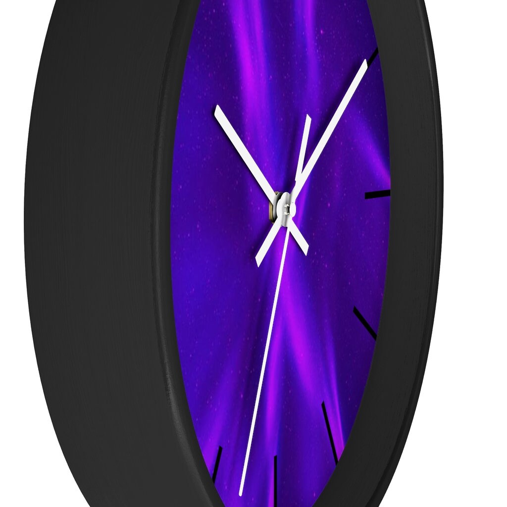 Purple Vaporwave Wall Clock, Futuristic Room Decor, Gaming Room Clock ...