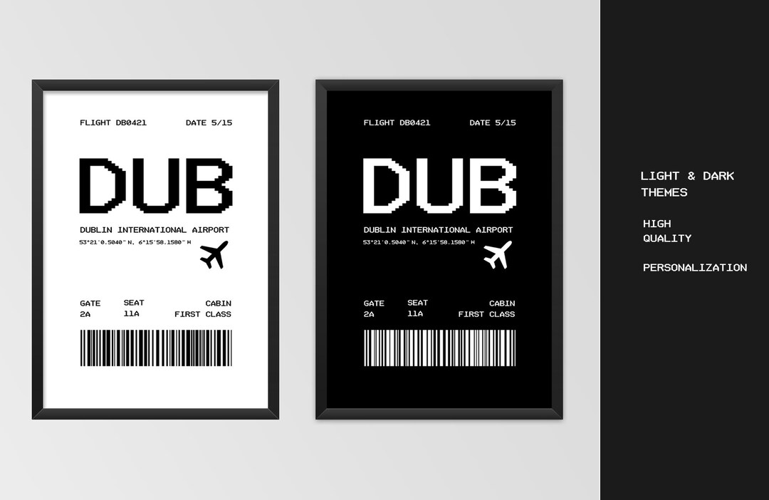 Custom Boarding Pass, Airport Code, Flight Ticket, Favorite Place ...