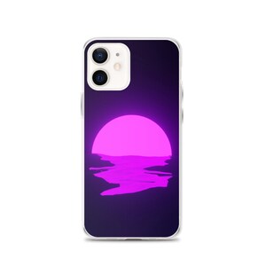 Aesthetic Vaporwave Neon Purple Sunset Sea Phone Case | Retro ...