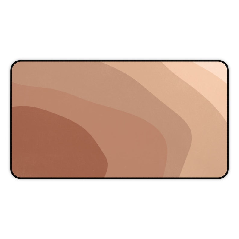 Abstract Boho Desk Mat | Brown Shades Aesthetic Neutral Desk Accessory ...