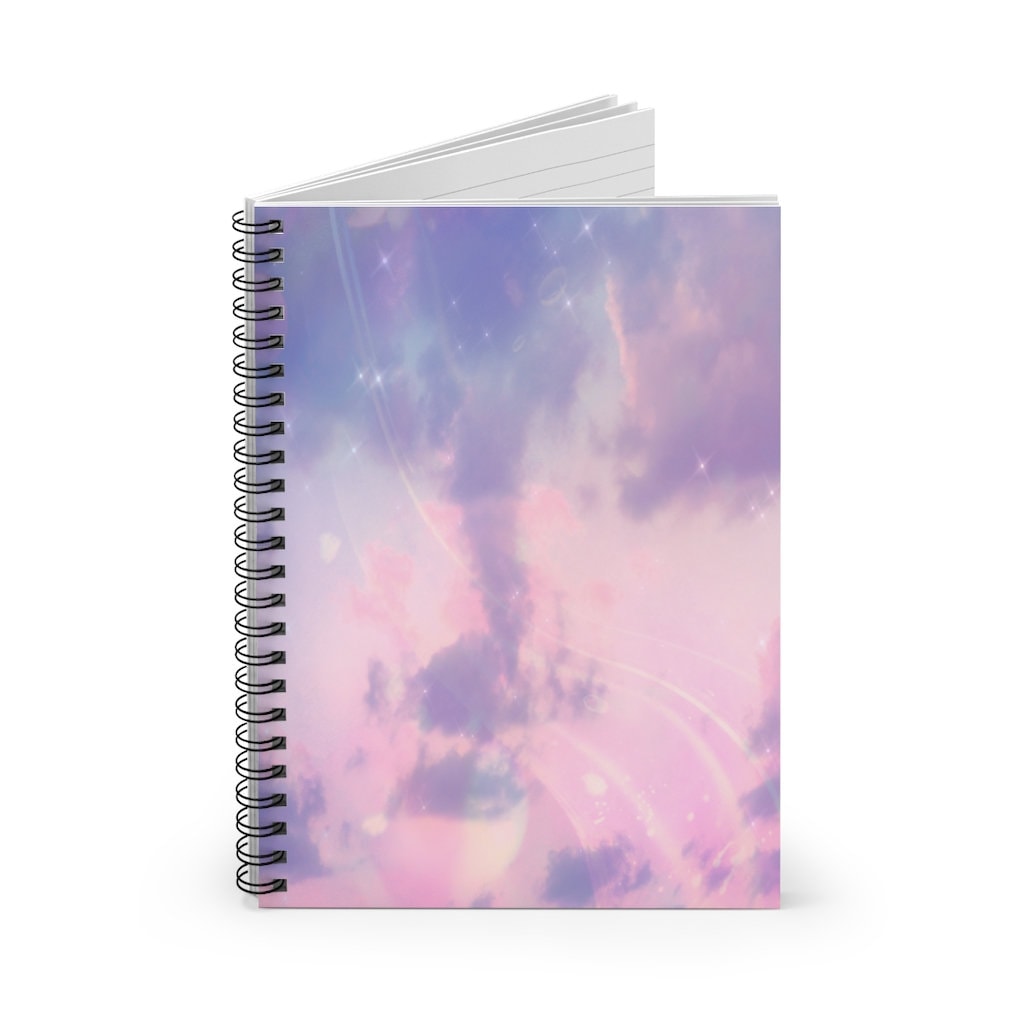 Aesthetic Notebook Pink Purple Sky Spiral Notebook Soft - Etsy