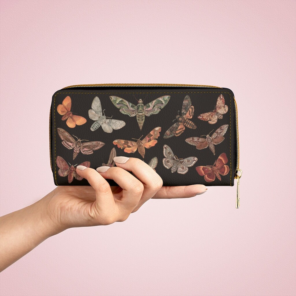 Cottagecore Moth Zipper Wallet Witchy Dark Academia Wallet - Etsy