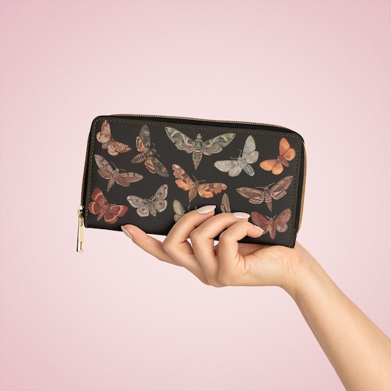 Cottagecore Moth Zipper Wallet Witchy Dark Academia Wallet - Etsy