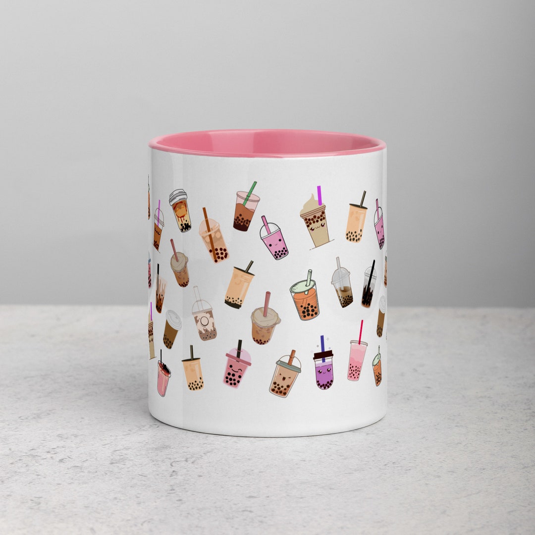 Boba Mug, Bubble Tea Mug, Kawaii Mug, Boba Milk Tea Coffee Mug ...