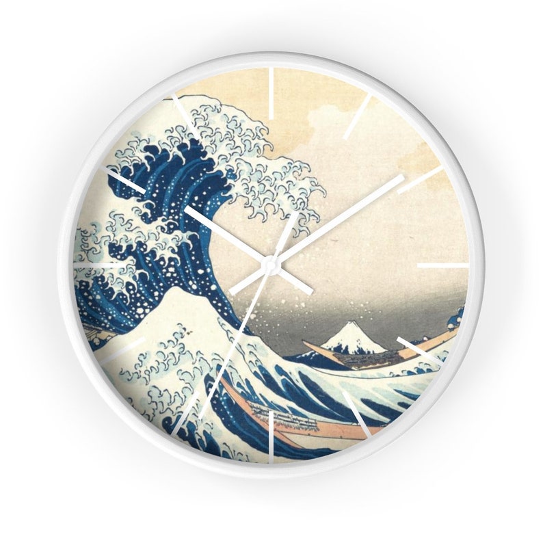 The Great Wave Wall Clock Japanese Decor Modern Living Room - Etsy