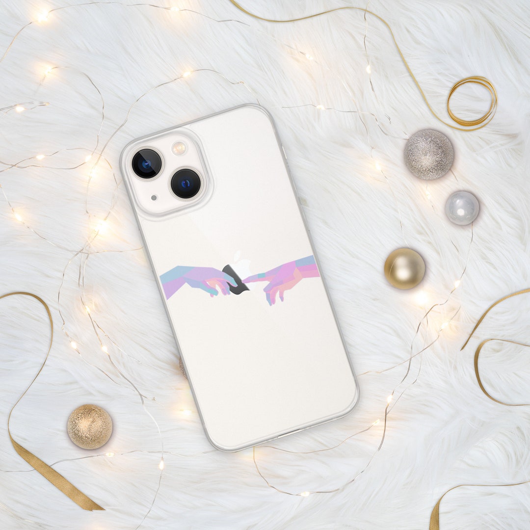 The Creation of Adam iPhone Case | Pastel Pink Blue Purple Color Hands ...