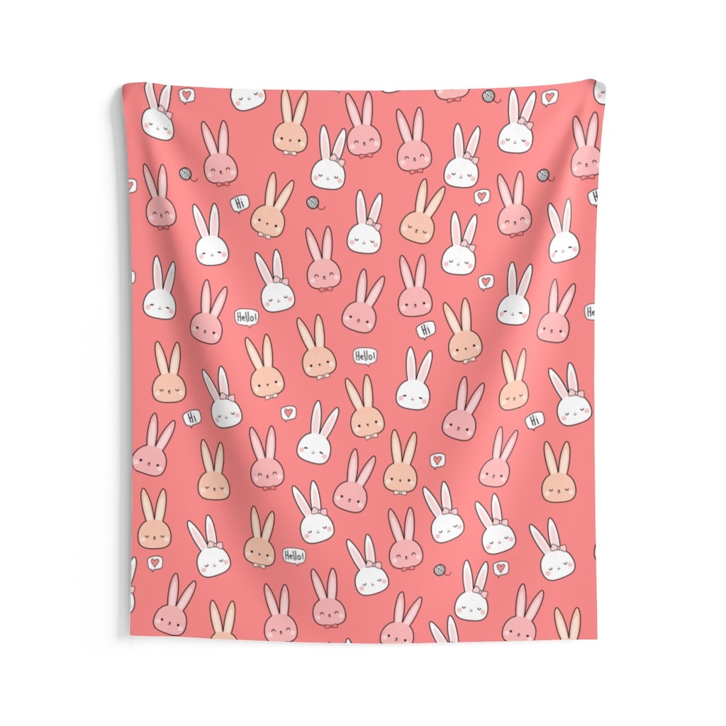 Kawaii Bunny Tapestry Cute Kawaii Indoor Wall Tapestries - Etsy