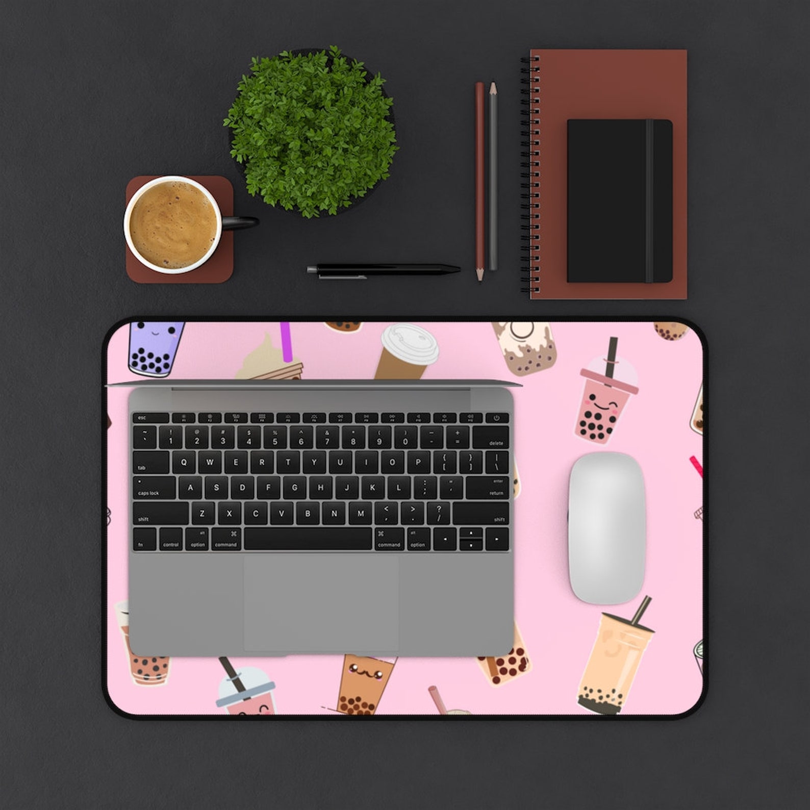 Kawaii Boba Milk Tea Desk Mat Bubble Tea Desk Mat XXL - Etsy