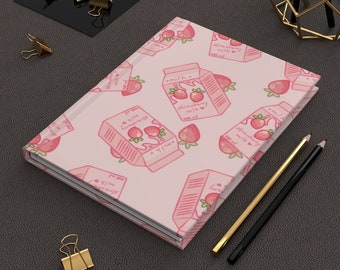 Strawberry Milk Notebook Journal Cute Kawaii Style Notebook - Etsy