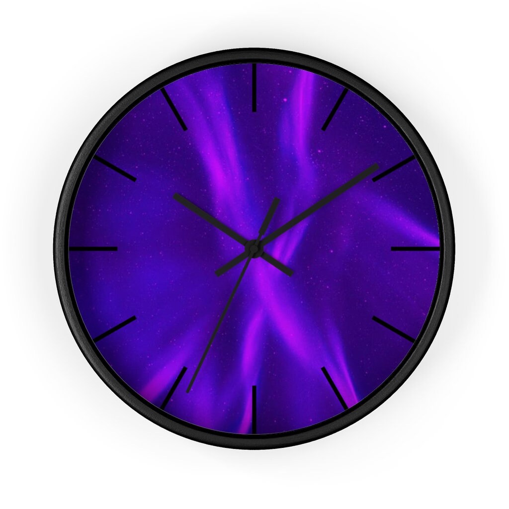 Purple Vaporwave Wall Clock, Futuristic Room Decor, Gaming Room Clock ...