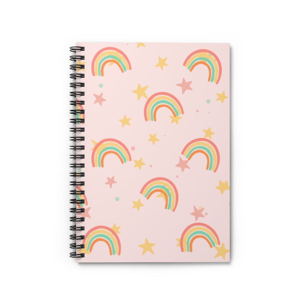 Kawaii Rainbow Notebook Cute Soft Pastel Pink Rainbow Spiral - Etsy