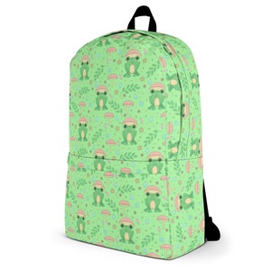 Kawaii Frog Backpack | Cottagecore Frog Mushroom Backpack | Japanese ...