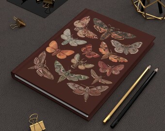 Moth Notebook Dark Academia Aesthetic Spiral Notebook | Etsy